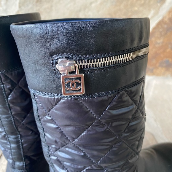 CHANEL | Shoes | Authentic Chanel Black Quilted Motorcycle Boots | Poshmark